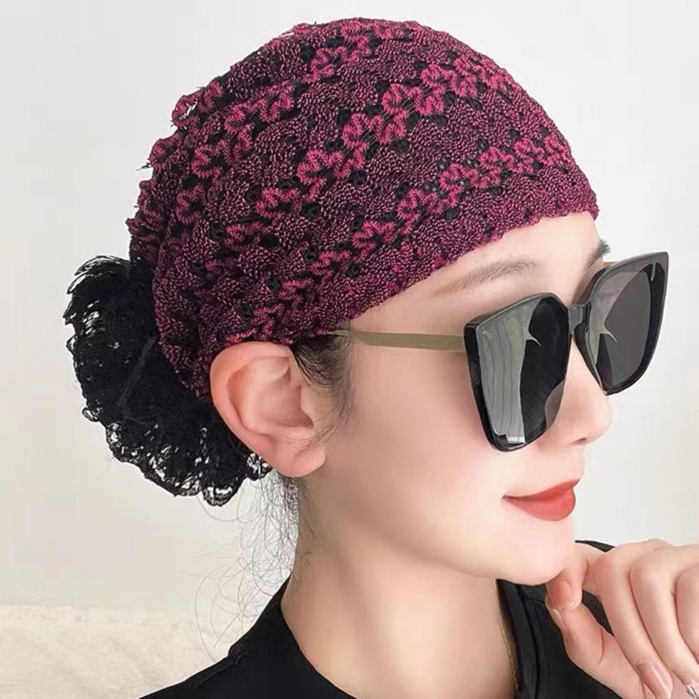 Soild Color Muslim Headscarf Cap Lace Headband Elegant Turban Women | eBay