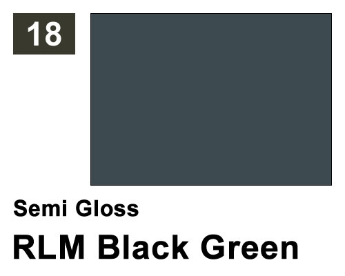 Mr.Hobby G018 Mr.Color Semi Gloss 018 RLM70 Black Green (10ml) modeling ...