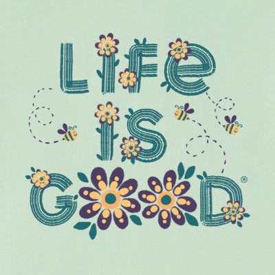 NWT Women's Life is Good Daisy Bees Green SS LITE Crusher Tee | eBay