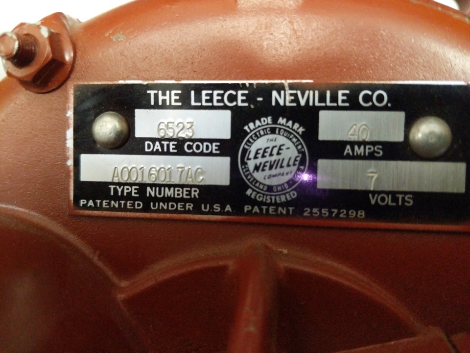 Leece Neville Alternators NOS A0016017 AC 7 Volt 40 amp Negative Ground ...