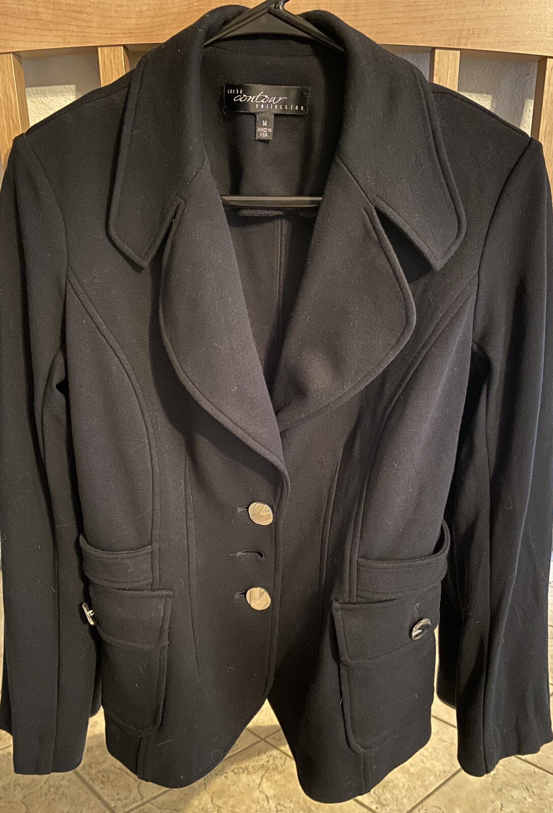 Cache Contour Collection Black Stretch Blazer Womens … - Gem