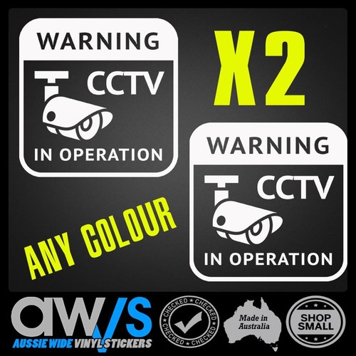 CCTV STICKER DECAL 100X100 X2 / FOR HOME SECURITY CAMERAS WARNING DECOY ...