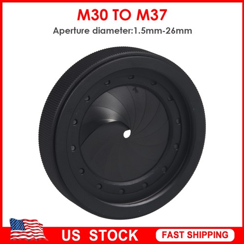 DIY Adjustable Aperture 1.5-26mm Iris Diaphragm M30 to M37 Goggles Lens ...