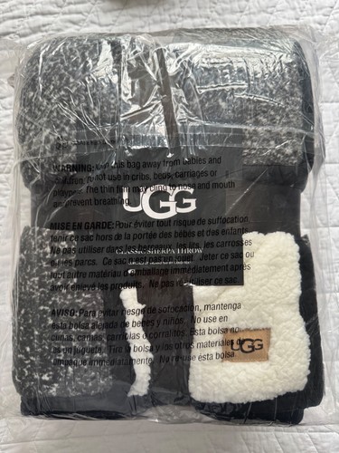 UGG Classic Sherpa Throw 50" x 70" in Off Black - Brand New! | eBay