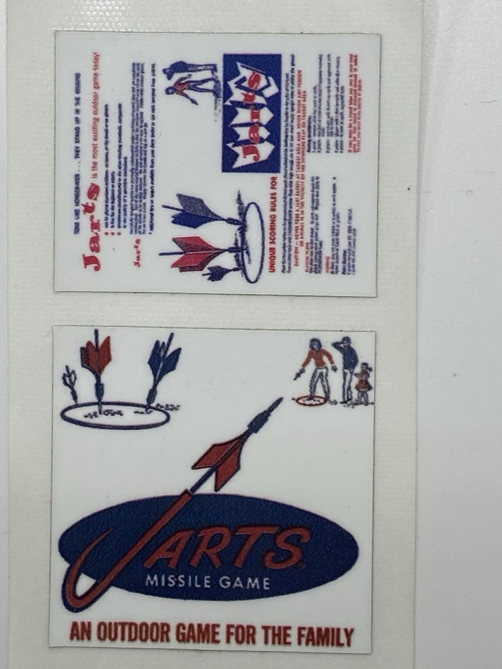 Jarts Lawn Darts Stickers/BOX ONLY-Regent Hasbro Franklin Sport Craft ...