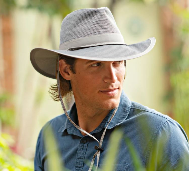 Panama Jack Green Mesh Crown Safari Sun Hat 3" Brim Chin Cord Packable ...