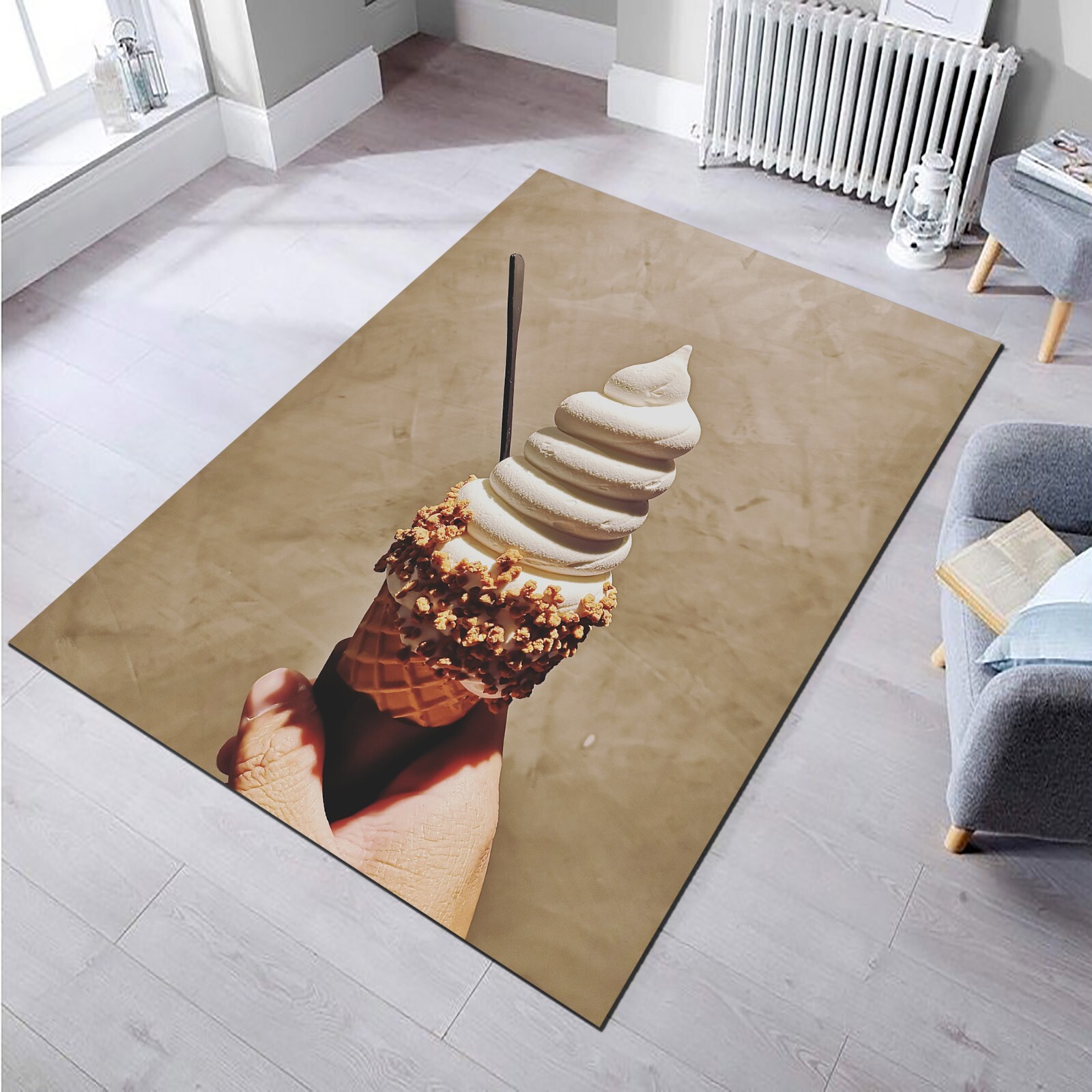 Ice Cream Patterned Rug, Ice Cream Rug, Housewarming Rug, Modern Art ...