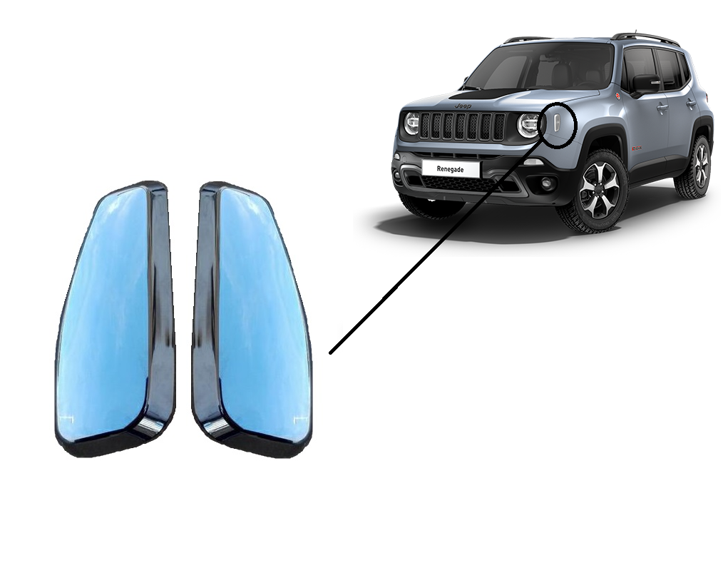 JEEP RENEGADE Pair Of Chrome Mirror Front Reflectors Right + Left | eBay