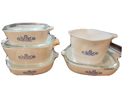 Vintage Corningware 9 Piece Bake Ware Blue Cornflower Pyroceram ...