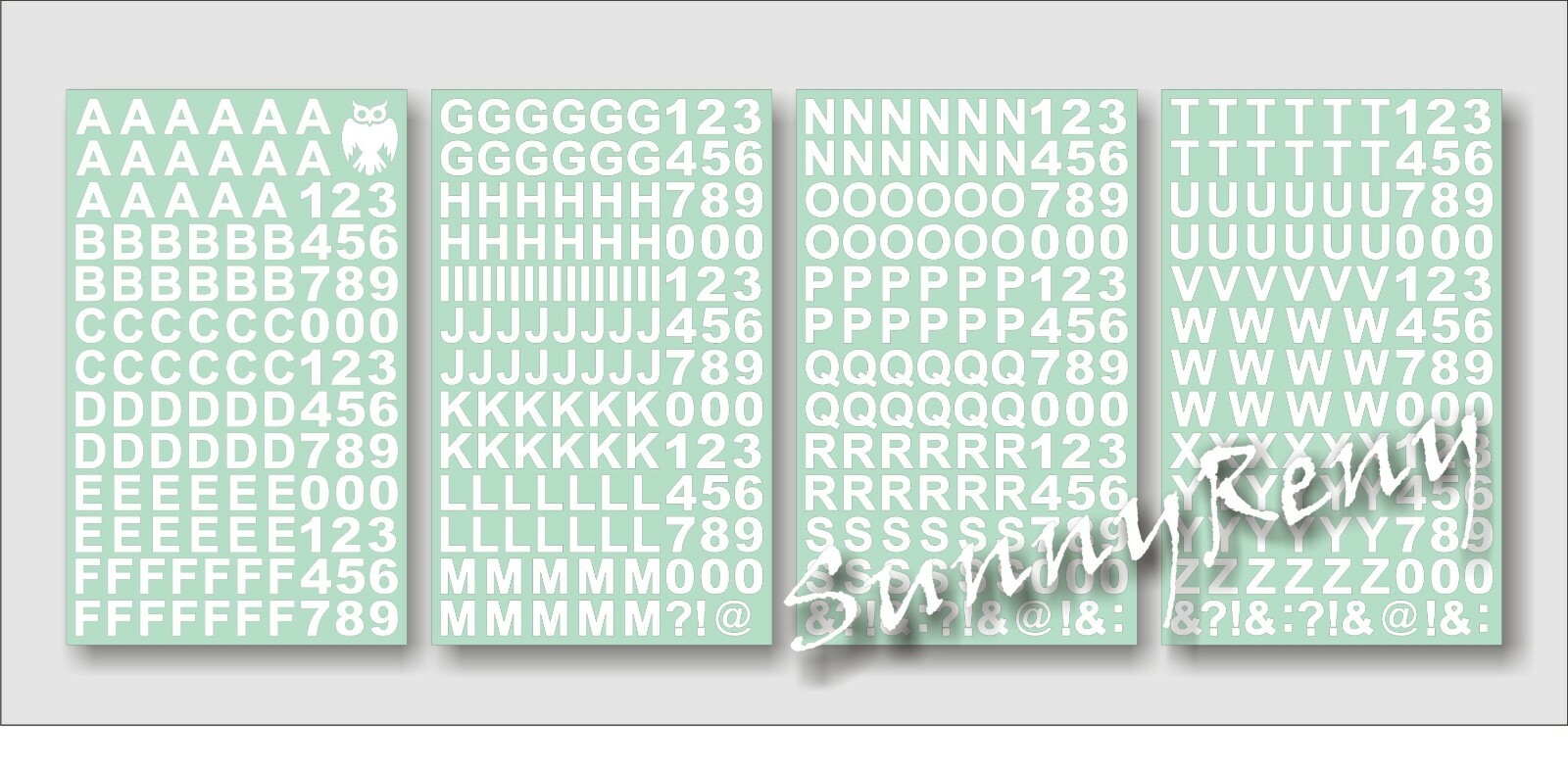 Vinyl letters and numbers 0.5 inch Self Adhesive Sticky Label 309 in ...