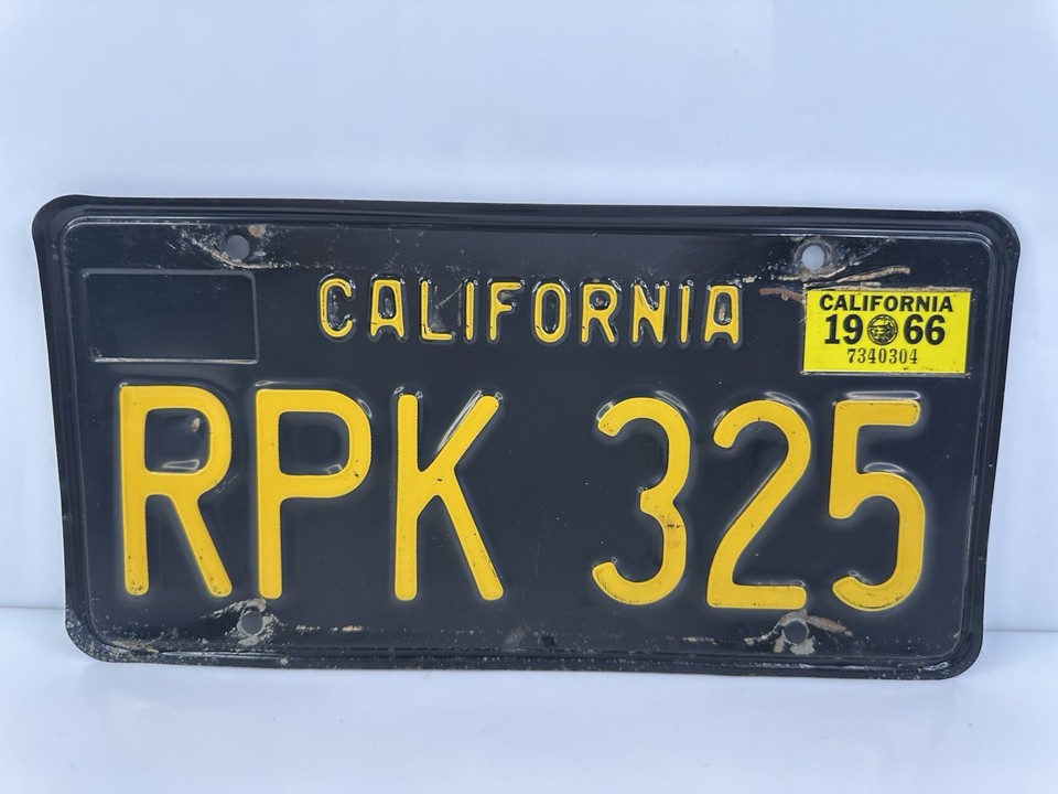 Vintage 1966 California License Plates Set RPK325 1963 Black USA HTF | eBay