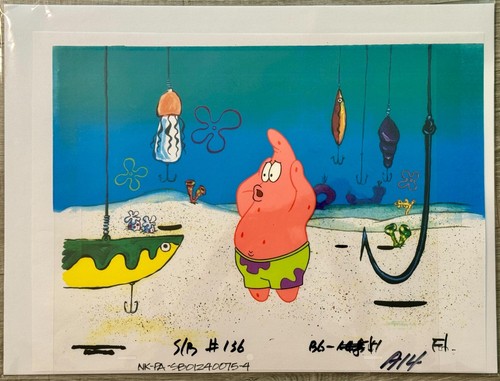 SPONGEBOB SQUAREPANTS ORIGINAL PRODUCTION CEL ANIMATION WITH PATRICK ...