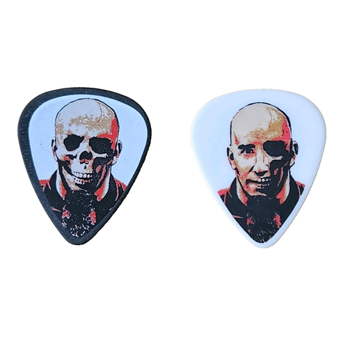 Scott Ian 2 Guitar pick set one Black one White skull art ANTHRAX | eBay