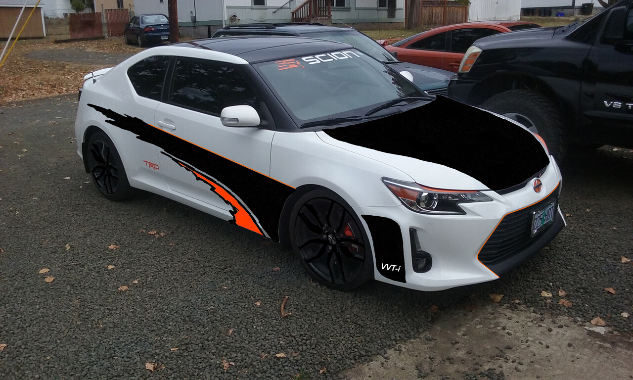 2014-16 Scion tC Front Bumper Pre-Cut Matte Black Carbon Fiber Vinyl ...