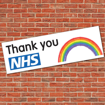NHS Thank you Rainbow Banner PVC Vinyl Sign for Business | eBay