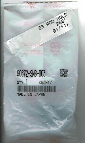 Genuine OEM Honda Hood Prop Rod Holder Clip 90672-SNB-003 CRV Civic ...