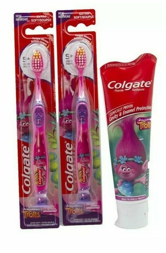Colgate Kids Toothbrush Manual & Toothpaste 4.6 oz. Gift Set, Trolls ...