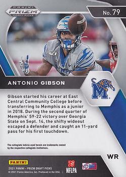 Antonio Gibson 2021 Prizm Draft Picks Football - #79 - Memphis Tigers ...