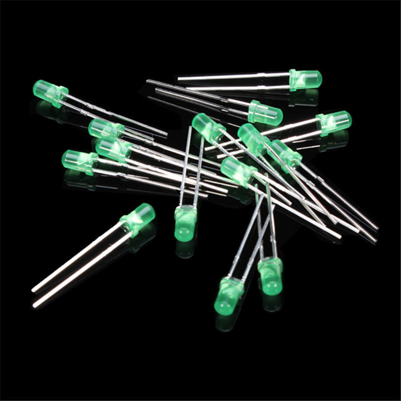 100/500/1000PCS 3mm White Green Red Blue Yellow LED Light Bulb Emitting ...