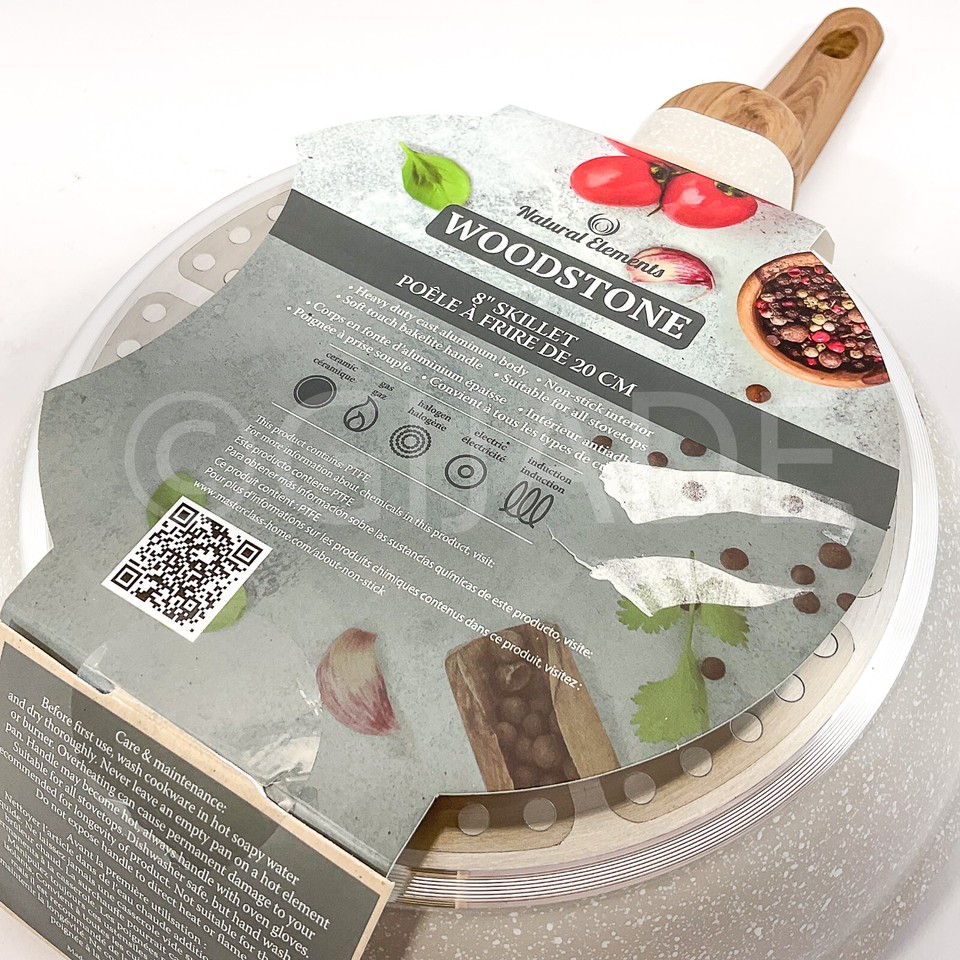 Natural Elements Woodstone 8" Induction Skillet Frying Pan Tan Cookware ...