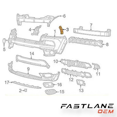 2015-2018 JEEP CHEROKEE FRONT RIGHT BUMPER UPPER BRACKET NEW OEM ...