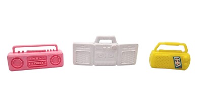 Vtg Barbie Doll Accessories Lot Pink Boombox Music Stereo Radio Ken x3 ...