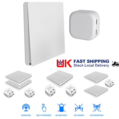 433MHz Wireless Kinetic Light Switch and Receiver Kit 220V- No Wiring ...