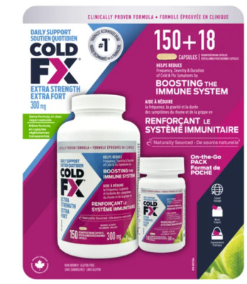 Cold-FX Extra Strength 168 Capsules 300mg Non Drowsy Natural Anti-Body ...