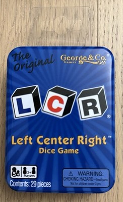 The Original LCR Left Center Right Dice Game Blue Tin George & Company ...