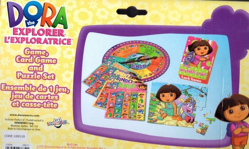 Dora the Explorer 3 in 1 game set Bingo Puzzle Crazy Eights card game ...