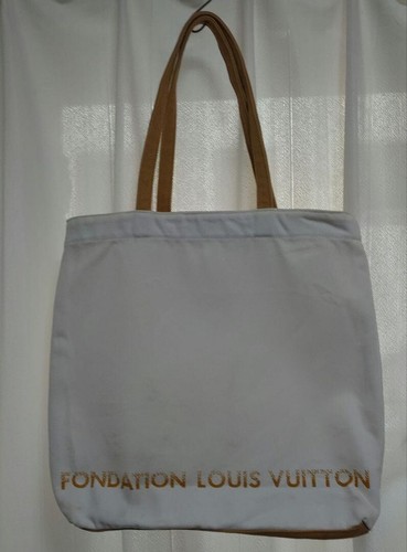 LOUIS VUITTON Foundation Tote Bag & Pouch Canvas Grey Authentic | eBay