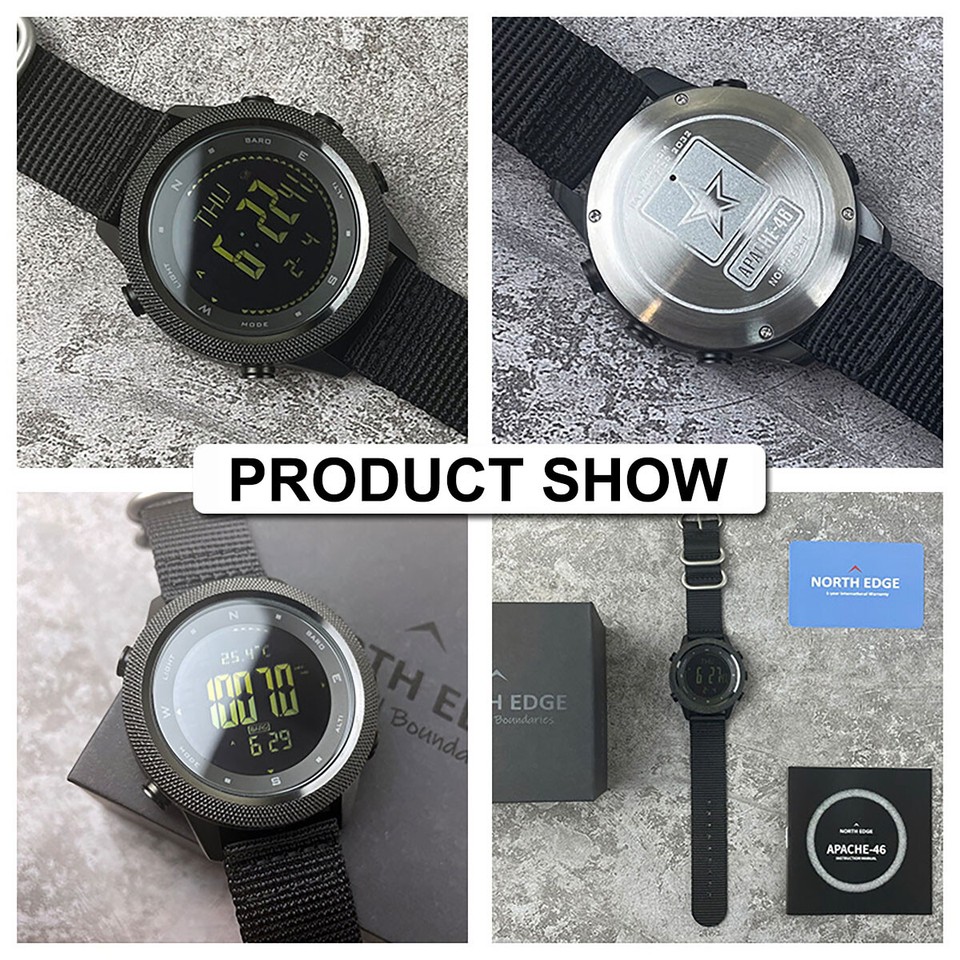 Men Outdoor Sport Tactical Smart Watch Altimeter Barometer Compass ...