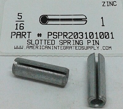 5/16X1" SLOTTED SPRING PIN STEEL ZINC PLATED (10) | eBay