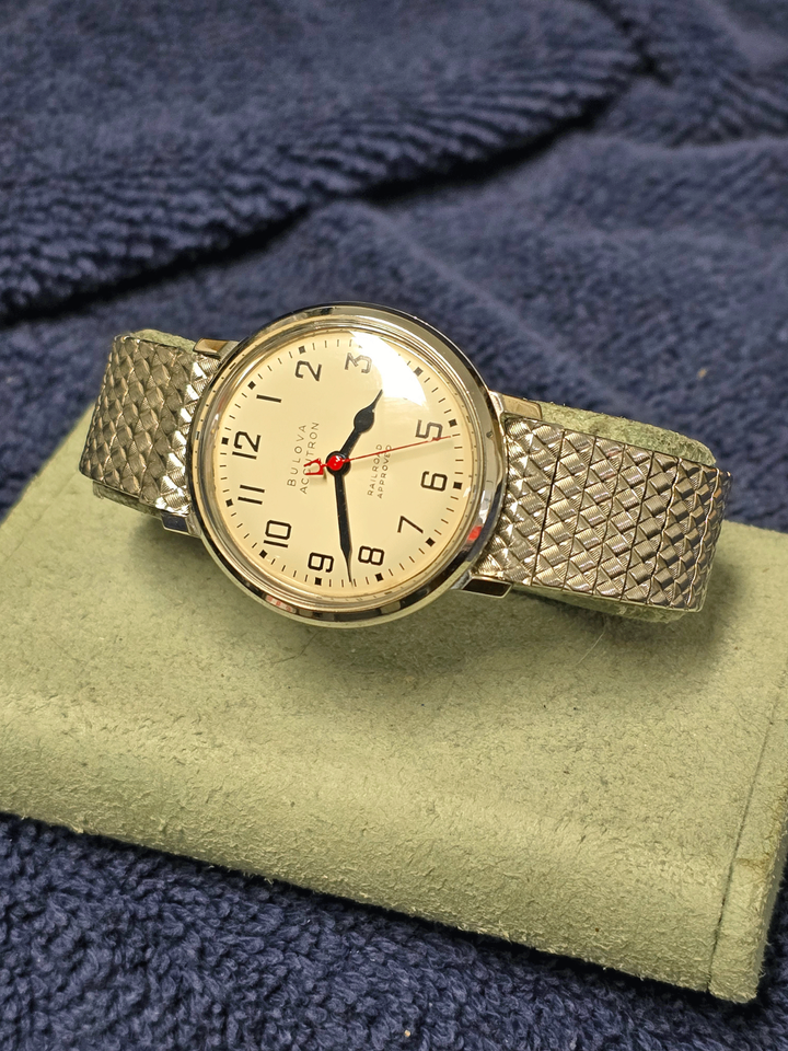 Vintage All Origin Accutron 214 Stainless Railroad Appd. w/ NOS band ...
