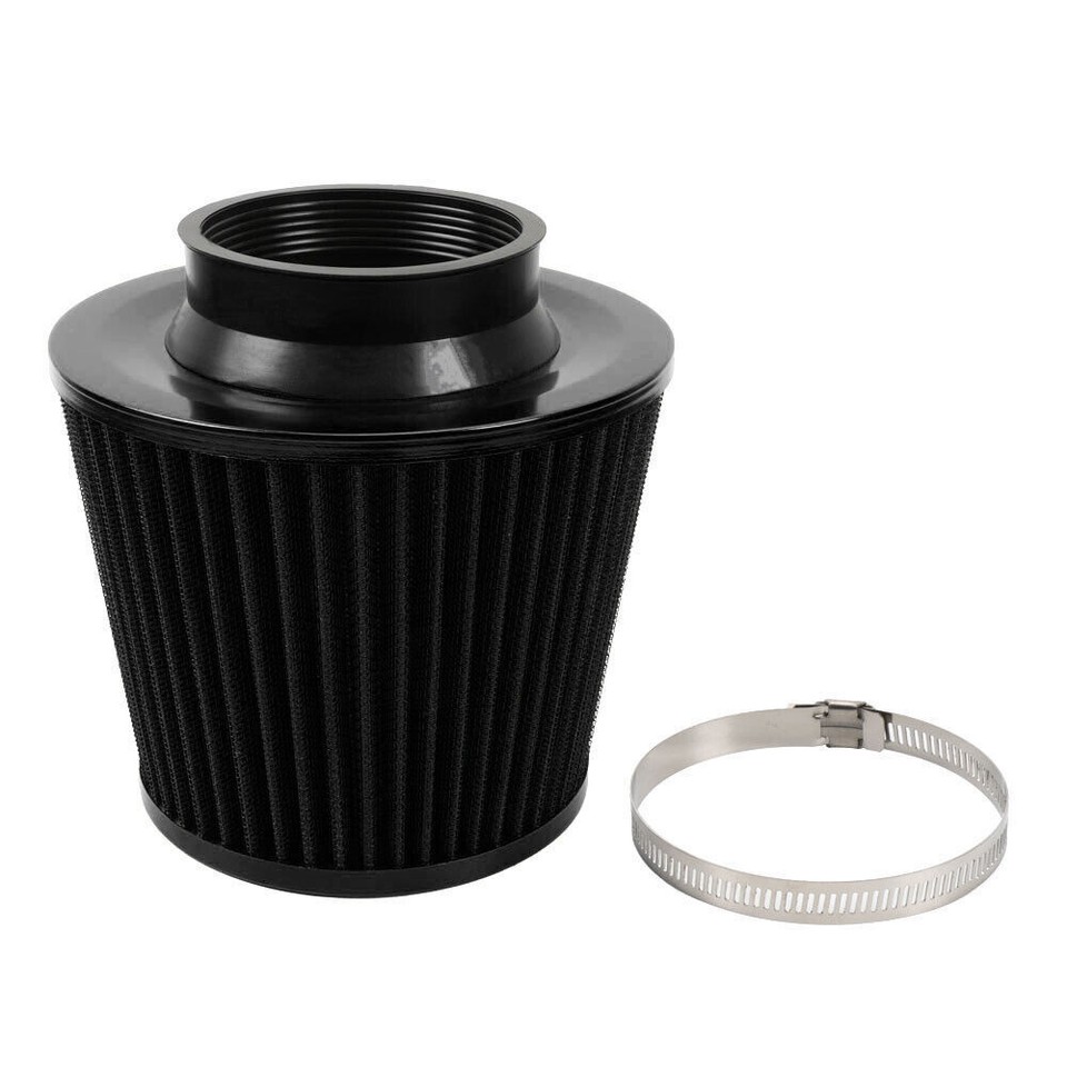 Universal 3 Inch 76mm Air Intake Cone Filter Replacement Black Air ...