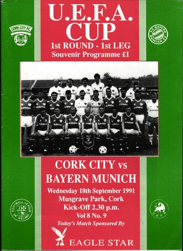 UEFA - EC III 91/92 Cork City - FC Bayern Munich, 18.09.1991 | eBay