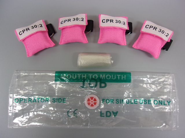 10 Pink CPR Mask with Keychain - Face Shield with GLOVES | eBay