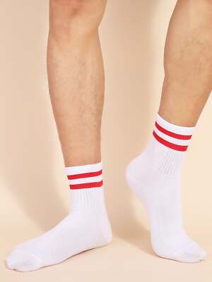 Red Striped Crew Socks Silly Socks for Men Funky Socks Funny Socks ...