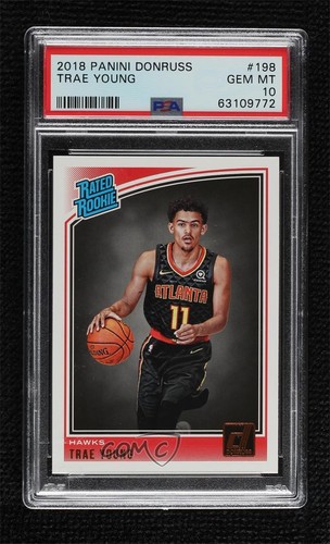 2018-19 Panini Donruss Rated Rookies Trae Young #198 PSA 10 GEM MT ...