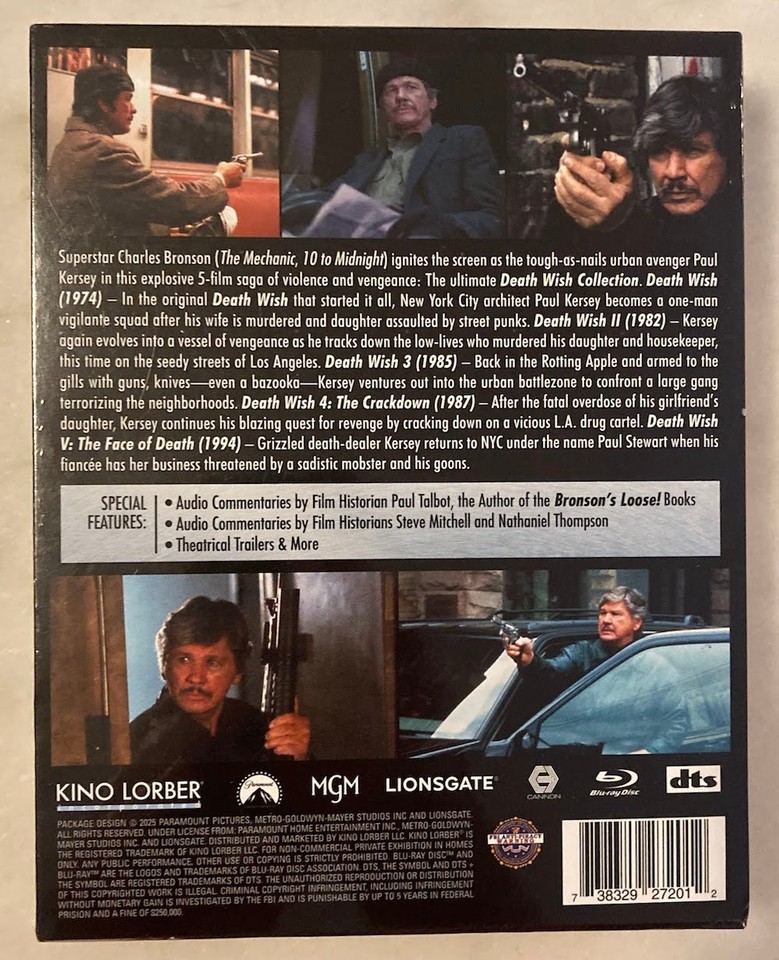 THE DEATH WISH COLLECTION (Blu-ray, 2025) Charles Bronson; BRAND NEW ...
