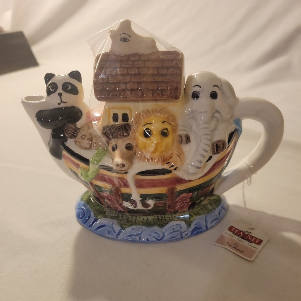 Vintage 1995 Cardinal Inc Teapot Noah Ark Hand Painted Teapot W/Tag | eBay