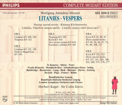 VARIOUS ARTISTS MOZART: LITANIES, VESPERS, ETC. NEW CD | eBay