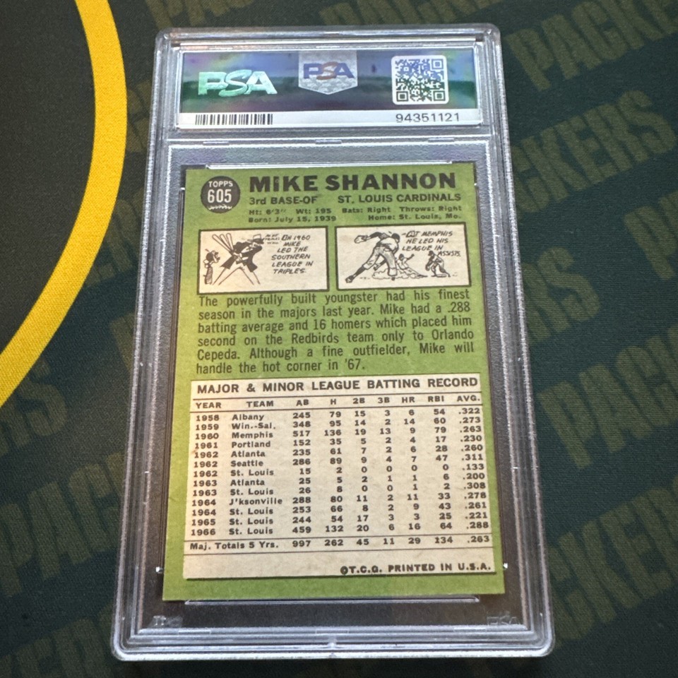 1967 Topps Baseball #605 Mike Shannon PSA 8 | eBay