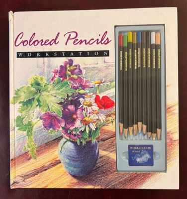 1993 Colored Pencils Workstation Art Drawing Kit Book Pencils & Eraser ...