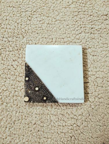 Handcrafted Marble Inlay Coasters, Beaded Resin Drink Coaster Gift Set ...
