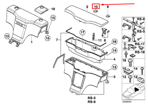 NEW BMW Z3 COUPE E36 CENTER ODDMENTS BOX COVER 8400252 51168400252 ...