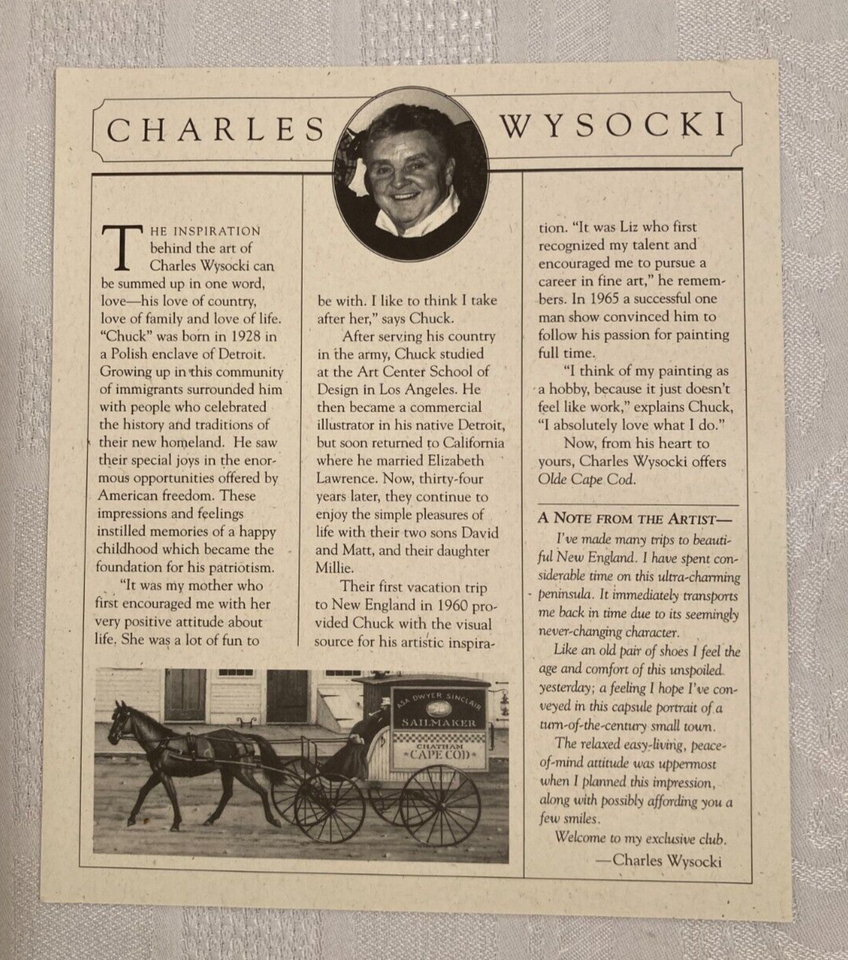 Charles Wysocki "Old Cape Cod" Signed, Numbered, COA, Framed Limited ...