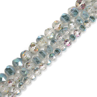 Multi-Color Crystal Glass Matte Faceted Round Beads 8mm 10mm 12mm 15.5 ...