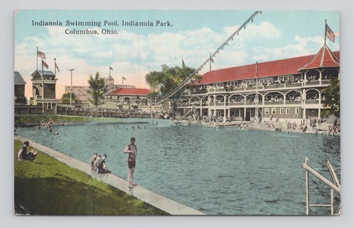 Postcard INDIANOLA SWIMMING POOL & PARK Columbus Ohio | eBay