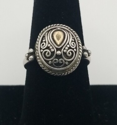 BA Saurti 18k 925 Gold/Sterling Silver Filigree Cocktail Ring #0889 | eBay